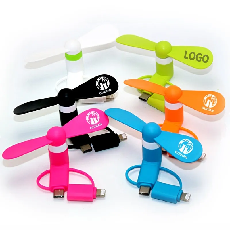 Custom Logo 2 In 1 Mobil Phone Cooling Fan Cell Phone Fan Mini Usb Fan ...