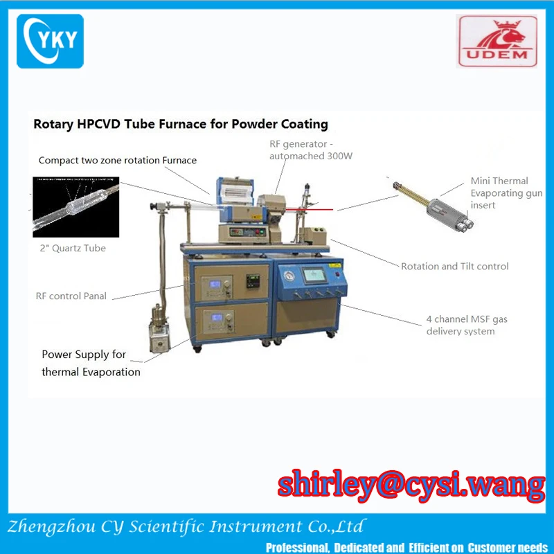 1200c Rotation Powder Ald 4" Tube Furnace System With Liquid Vapor ...