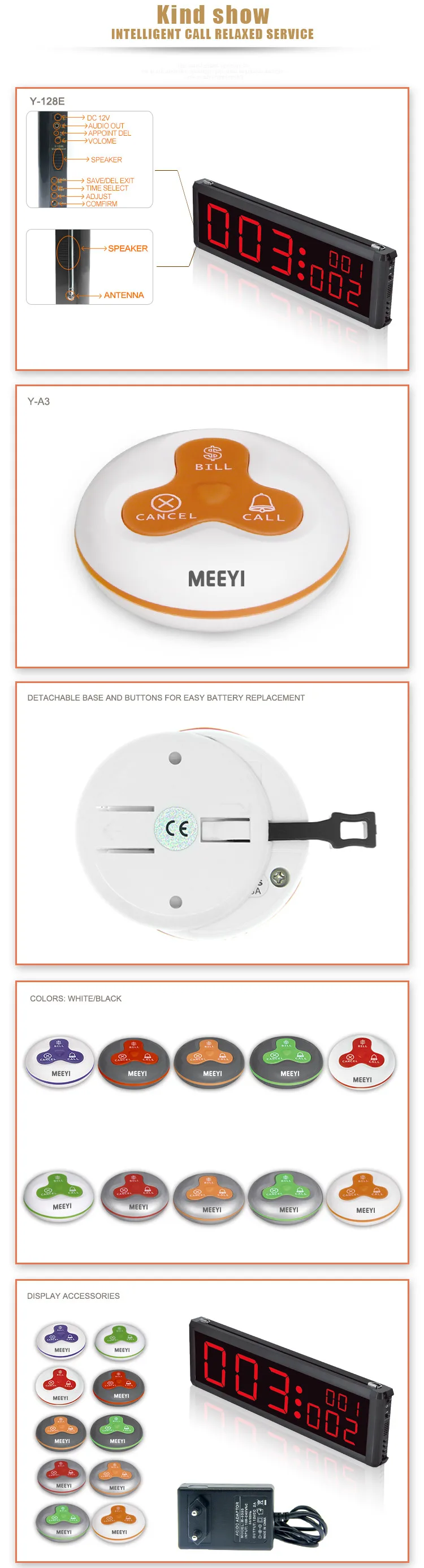 Wireless Restaurant Button Waiter Call System Led Display - Buy ...