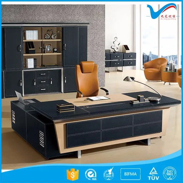 Leather Pvc Upholstery Boss Modern Director Office Table Design F65 ...