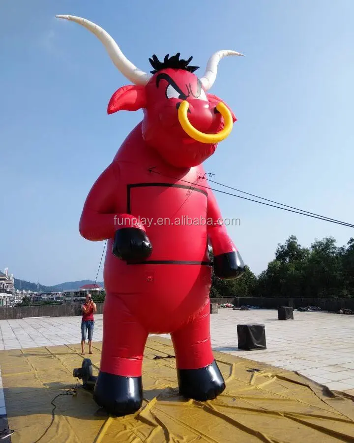 26ft Giant Inflatable Monsters Angry Red Bull For Advertising Event ...