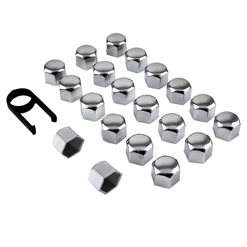 17mm Chrome Alloy Wheel Nut Caps - Durable Bolt Covers