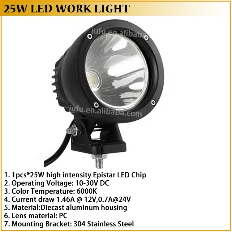 12 Volt Offroad Led Tractor 25w Led Work Light - Buy 25w Led Work Light ...