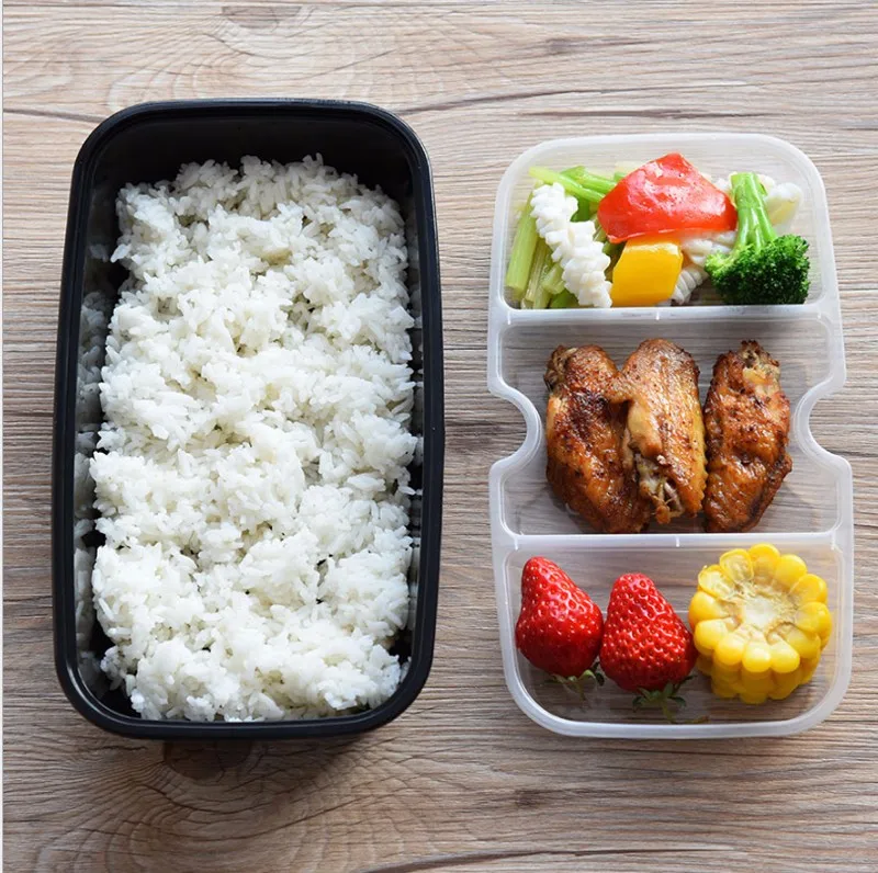 Gros Récipient De Préparation De Repas En Plastique Jetable Bento Boîte ...