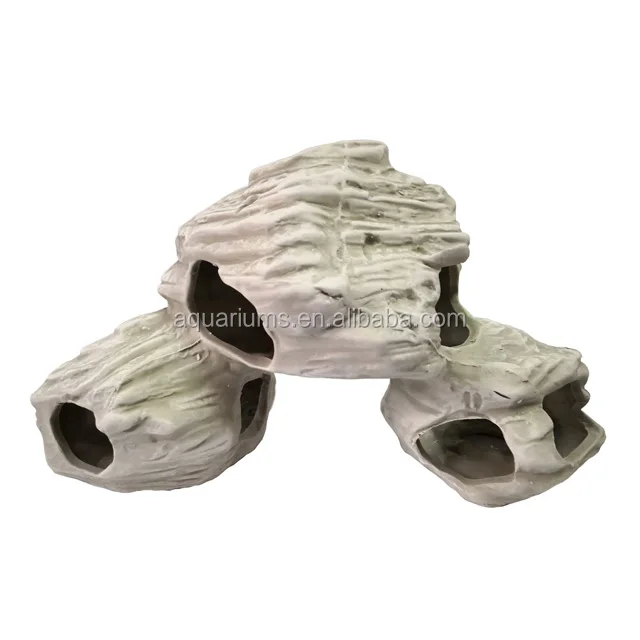 Clay Hiding Cave Aquarium Decorations Breeding Cave Fish Tank Ornaments ...