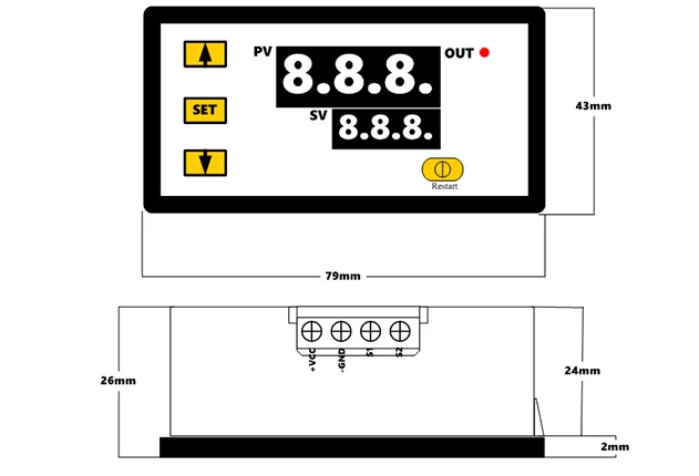 W3230 Precision Temperature Controller with Digital Display