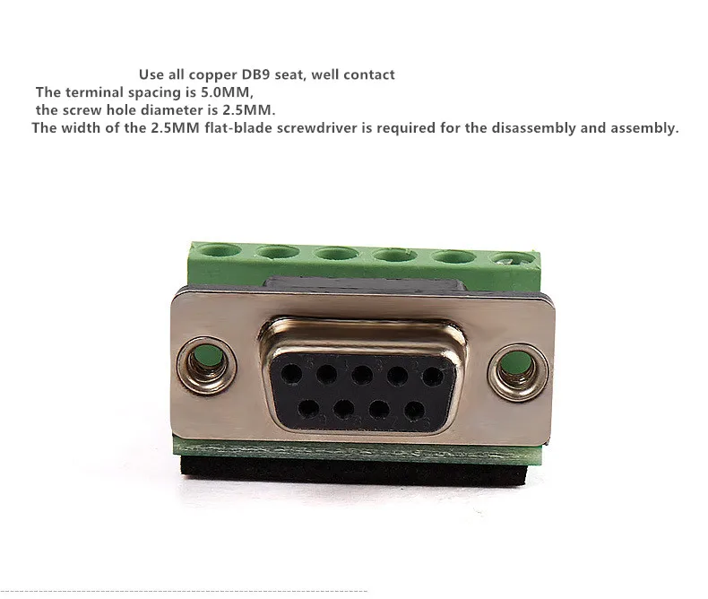 Male 9-pin D-sub Connector To Wire Terminal Block Db9 3-6pin Female ...