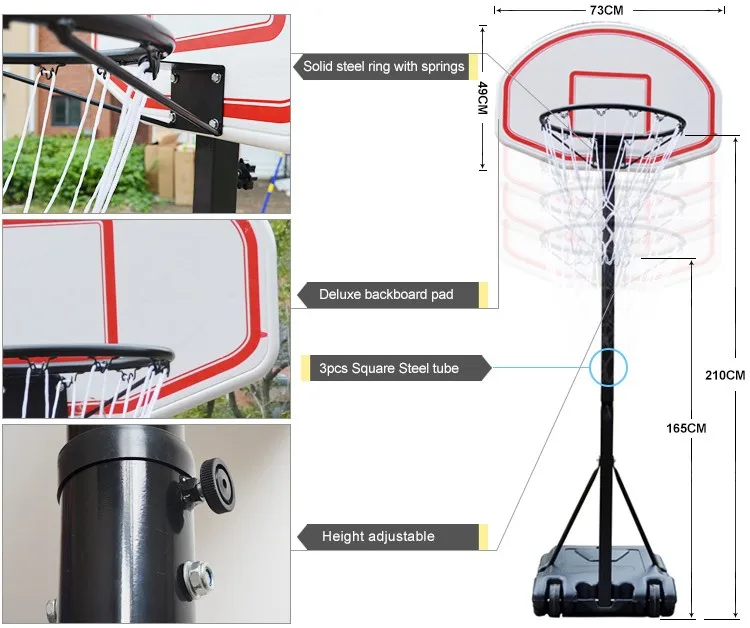 SBA305 Portable Adjustable Training Basketball Hoop Stand Basketball ...
