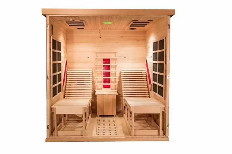2 Person Far Infrared Dry Sauna Room with Lounge Chair