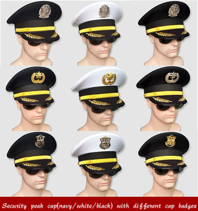 Custom Embroidered Security Uniform Cap & Woven Belt, Oem