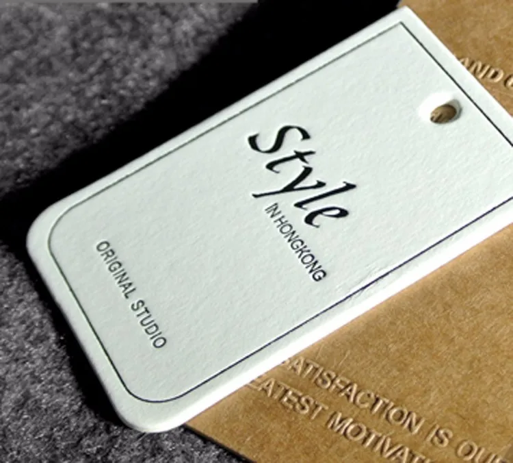900gsm Letterpress Thick White Cotton Cardboard Paper Clothes Hang Tag ...