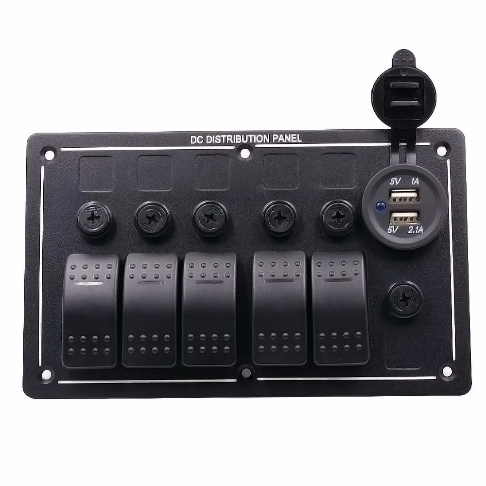 Universal Waterproof 4 Gang Dc12 Volt Switch Panel Toggle Marine Rocker ...