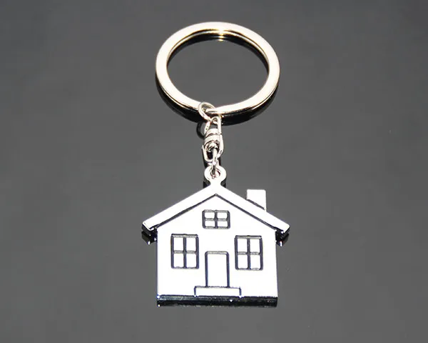 Engraved House Home Shaped Keychain Estate Company Promotional Gifts ...