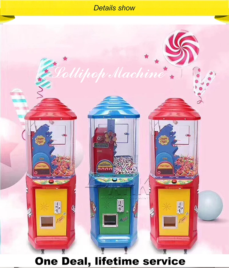 Kids Lollipop Vending Machine Coin Push Catch Candy Game Arcade ...