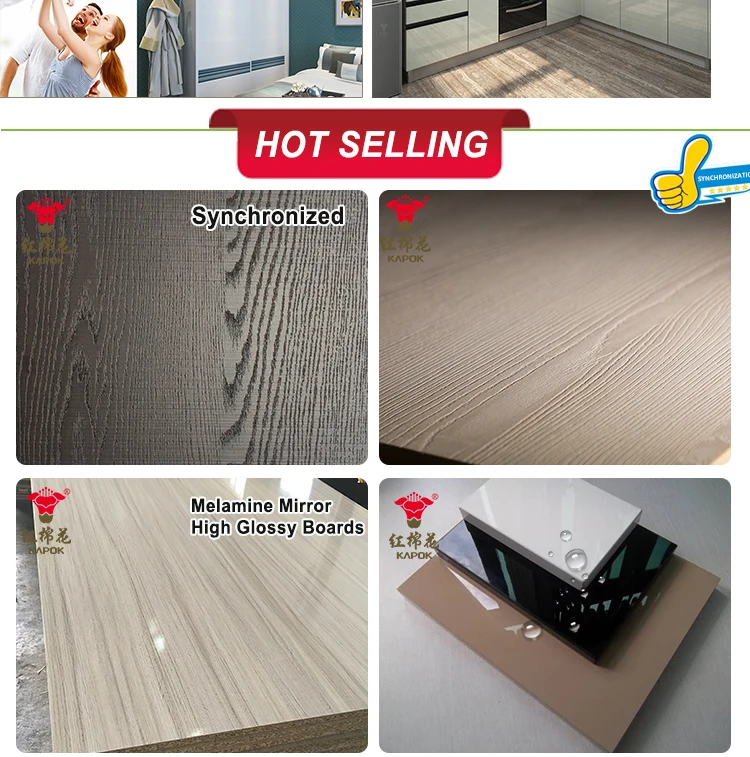 Synchronized MDF Melamine Waterproof Laminated Particle Board