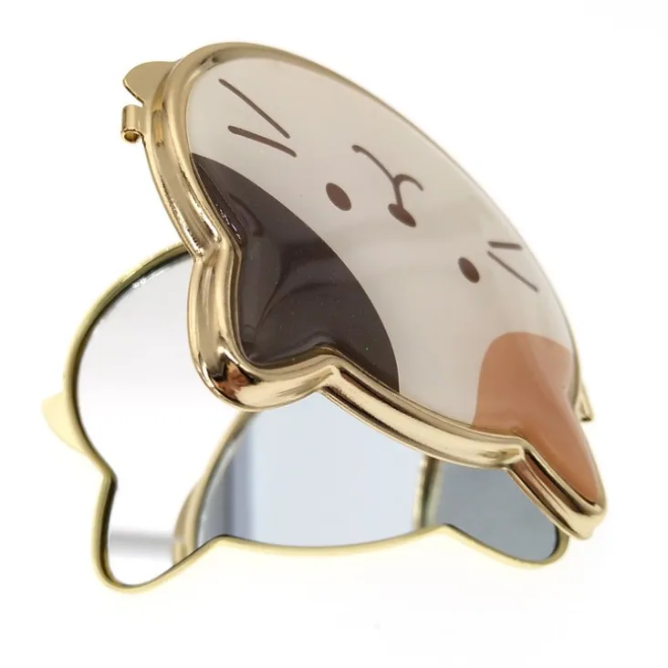 Lovely Design Small Mirror Cat Shape Enamel Hand Mirror Cute Makeup ...
