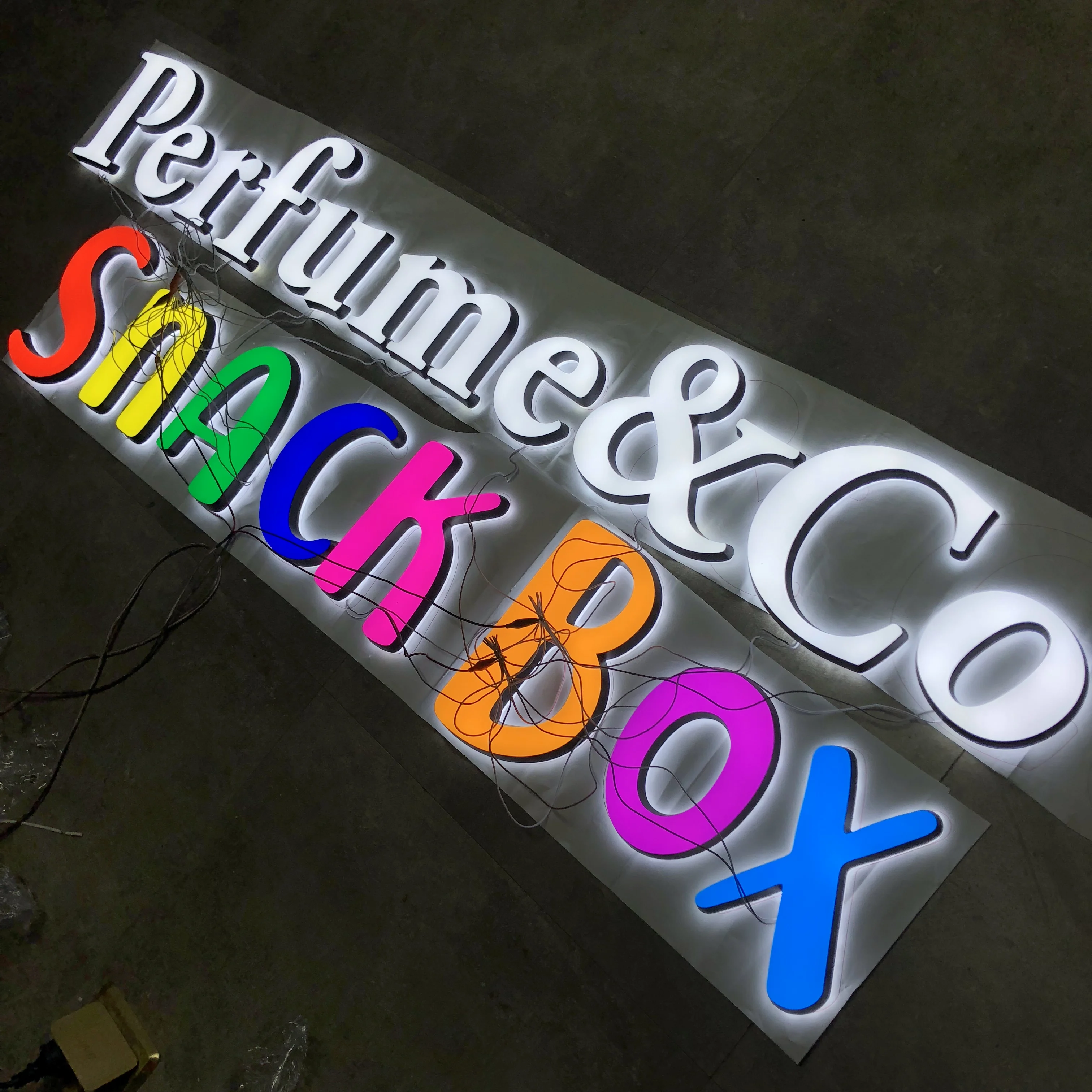 Shop Front LED Signs - Customizable Acrylic Characters