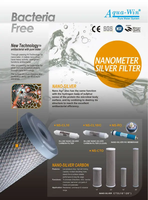 10" Big Blue Nano-Silver Activated Carbon Water Filter