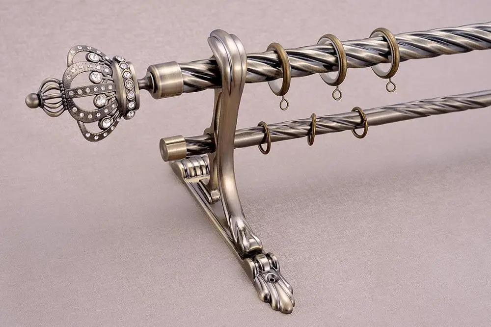 Curtain Accessories Antique Brass Finials Curtain Rod Set Buy Curtain Rod Setcurtain Rod