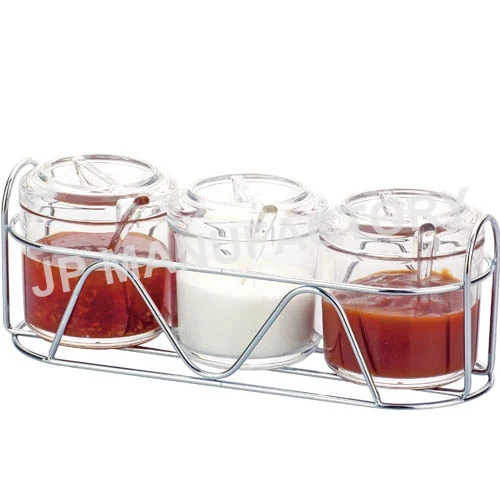 Bar Table Caddy Acrylic Condiment Caddy Set Shaker Cruet Jar Plastic ...