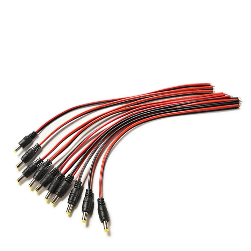 12v Dc Power Pigtail Male 5.5x2.1mm Cable Plug Wire For Cctv Security ...