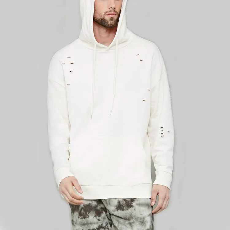 Men Fashion Street Wear Pullover Sport Distressed Hoodies Custom Your ...