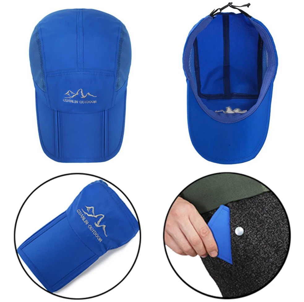 Wholesale Microfiber Sport Caps Mesh Foldable Golf Camp Cap Hats ...
