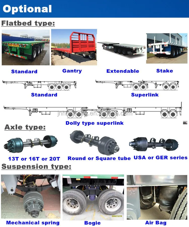 Semi Trailer Parts/container Side Loader/low Price Flatbed Semi Trailer ...