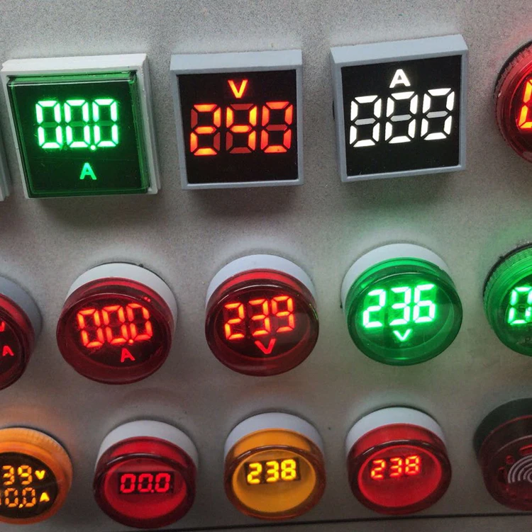 22mm Mini Digital Ammeter Indicator Lamp With Ammeter Indicator Light ...