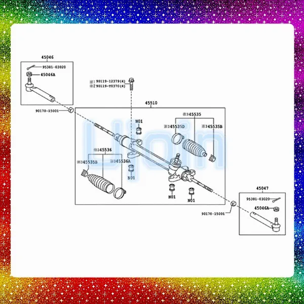 Steering Rack Car Part Finder for Toyota ZRE171 4551002630
