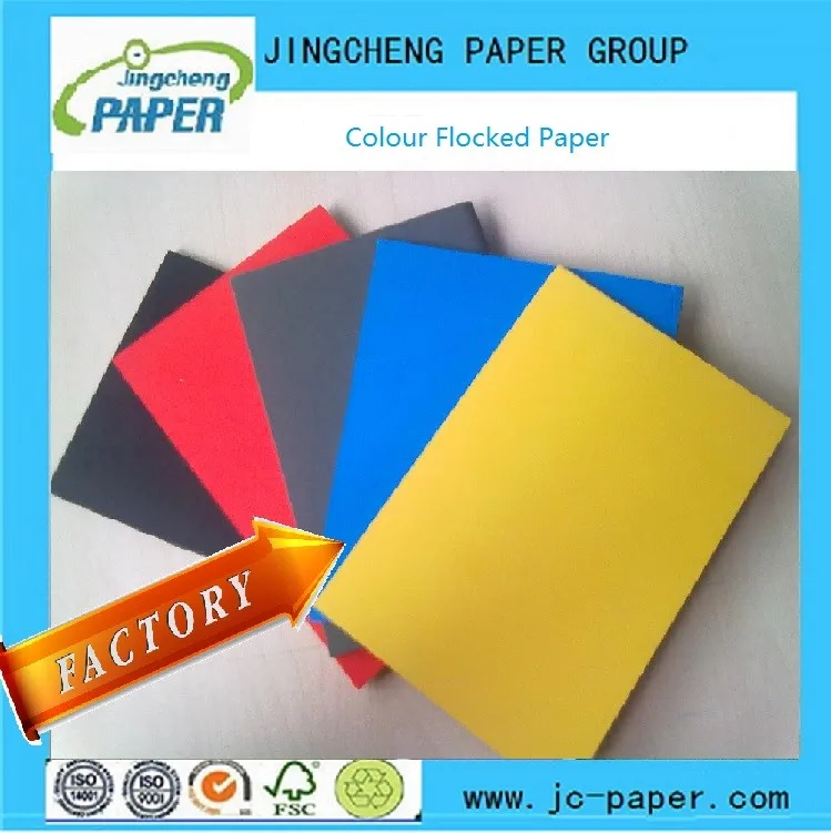 Colour Velvet Flocked Coated Wrapping Paper - Buy Velvet Flocked Paper ...