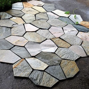 Cheap Natural Irregular Shape Beige Slate Flagstone Pavers - Buy ...