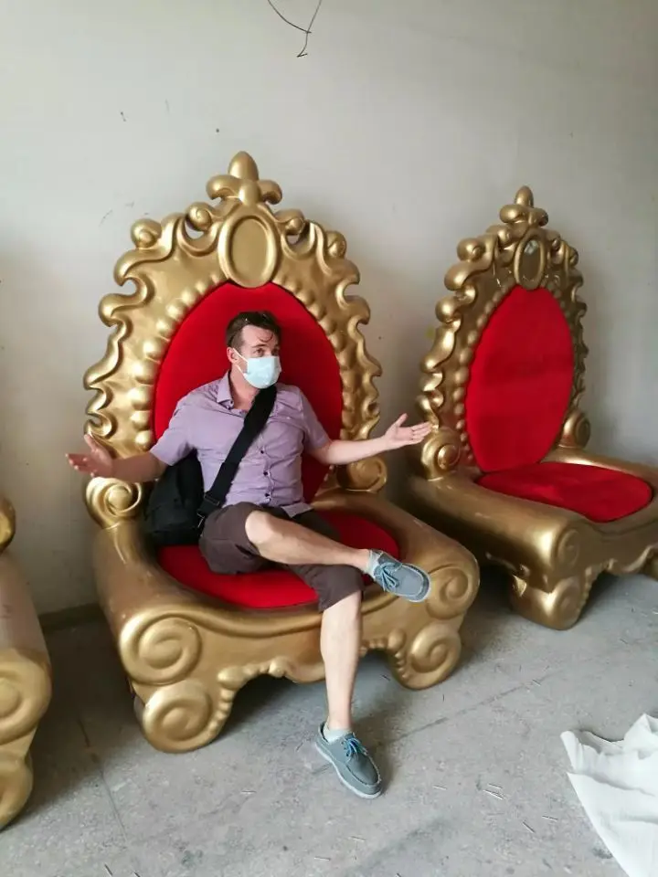 Fiberglass King Santa Throne Chair Commercial Christmas Decoration Set ...
