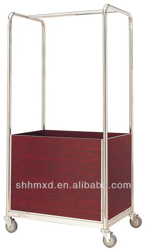 Stainless Steel Hotel Clothes Trolley with Hanger - Durable & Stylish