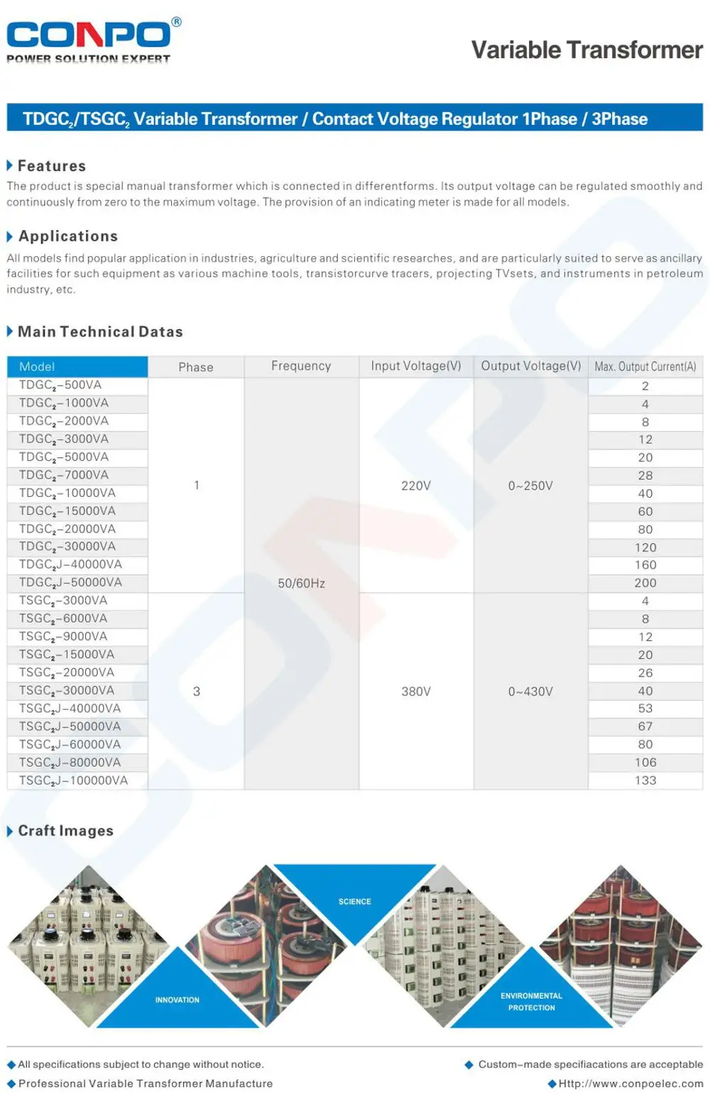 Tsgc2-20kva Three Phase Variable Transformer Variac Auto Transformer ...