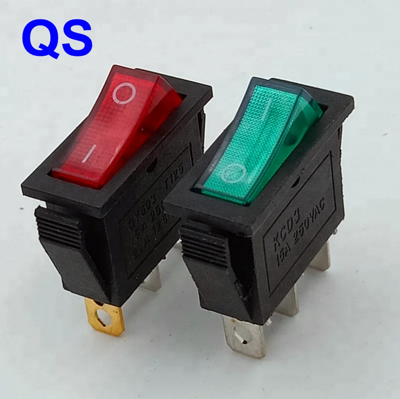 Kcd3 Dual Color Illuminated T85 55 Rocker Switch 2pin /3 Pin 16a Rocker ...
