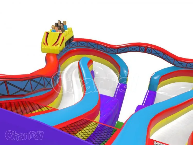 Roller Coaster Slide Obstacle Course Jumper Moonwalk Inflatable ...