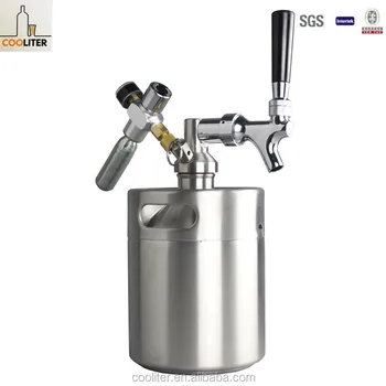 One Gallon Reused Pressurized Stainless Steel Beer 4 Liter Keg For ...