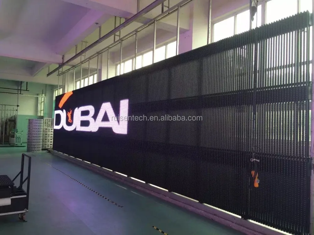 Waterproof Ic Mbi5024 P25 Transparent Grid Led Display Mesh Led Screen ...