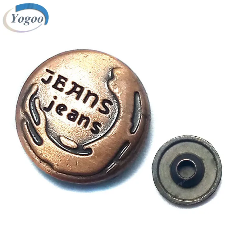 Private Casting Antique Brass Button Logo Rivet Embossed Metal Rivets ...