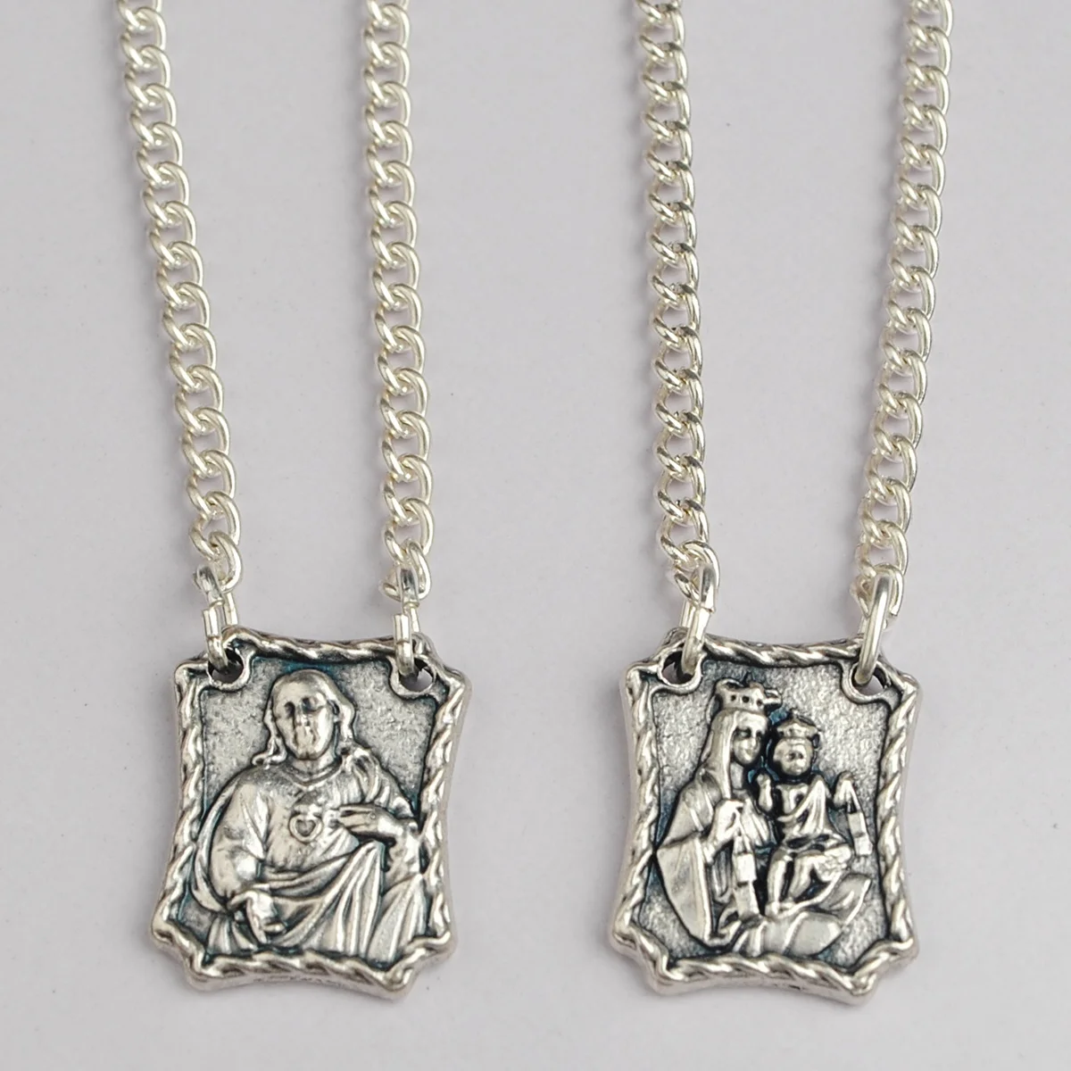 Zinc Alloy Pendant Catholic Scapular Divine Mercy Plated