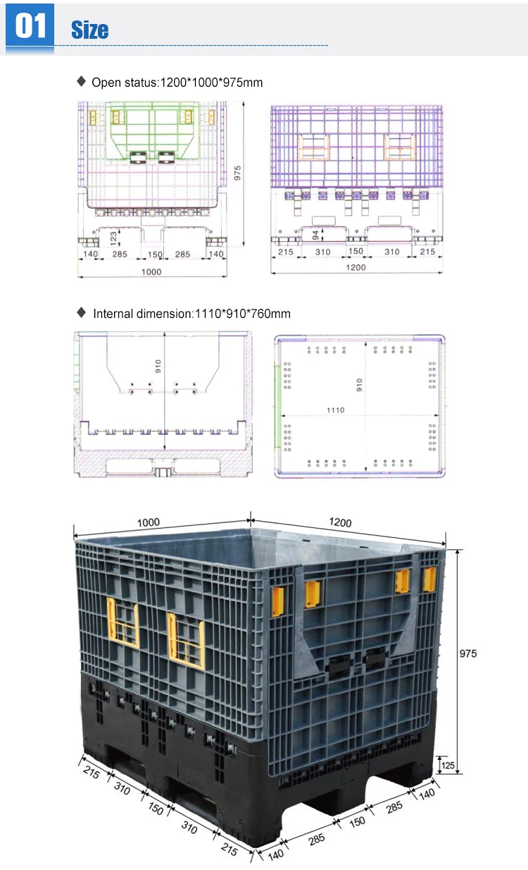 Large Storage Stackable Plastic Pallet Boxes - Buy Plastic Pallet Boxes ...