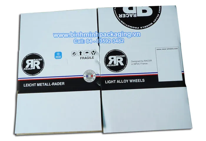 Box Carton Packaging for Car Wheels - Durable & Recycled