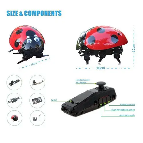 Diy Rc Ladybug Radio Control Bionic Insect Toy Intelligent Ladybug ...
