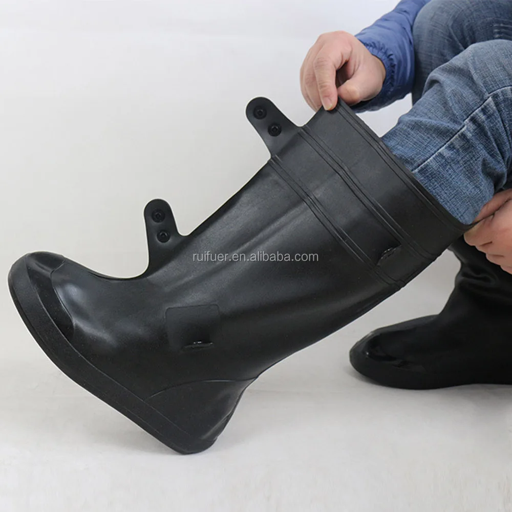 37cm High Long Waterproof Rain Shoe - Reusable Rubber Overshoe