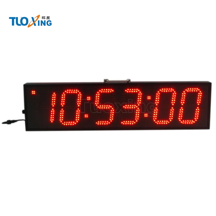 6 Digit 6 Inch Large Led Digital Waterproof Double Sided Race Clock ...