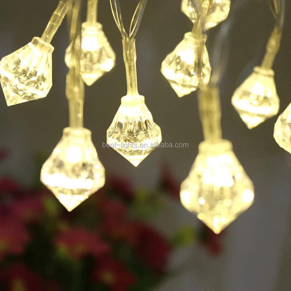 30 Leds Diamonds Shape Solar LED String Lights for Outdoor