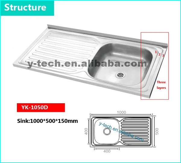 Common Sizes Stainless Kitchen Basin Folding Sink Stainless Steel Yk ...