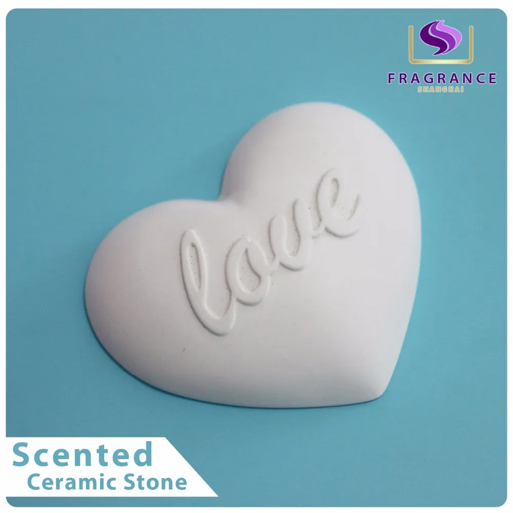 Fragrance Scented Aroma Stone Plaster Ceramic Clay Loveheart Stones ...