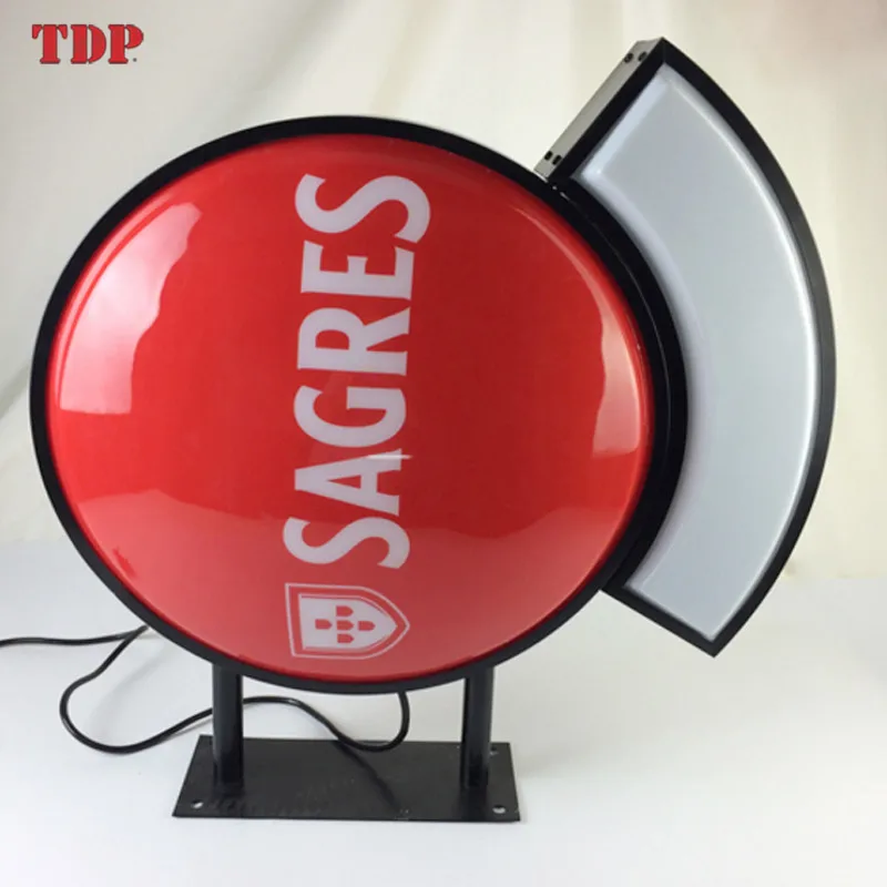 Outdoor Aluminum Advertising Sign Acrylic Led Round Light Box Digital ...